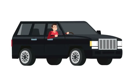 Flat cartoon isolated black off road veh... | Stock Video | Pond5