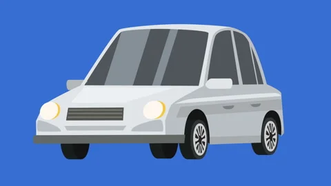Flat cartoon isolated white car animatio... | Stock Video | Pond5