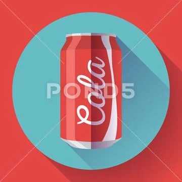Flat cola can soda can vector illustration Cola can vector icon ...