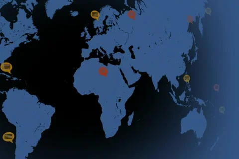 Flat colors - map moving from left to ri... | Stock Video | Pond5