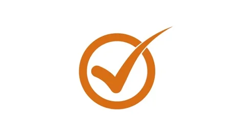 Flat Design Check Mark in Circle Outline... | Stock Video | Pond5