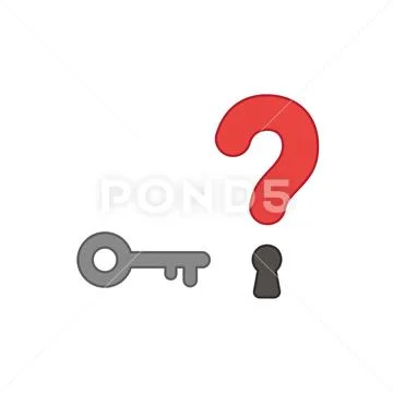 Flat design style vector concept of question mark with key and keyhole ...