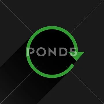 Flat green arrow icon refresh, rotation sign: Royalty Free #67560666