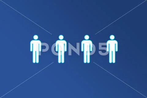 Flat illustration of four human icons on a blue background ~ Clip Art ...