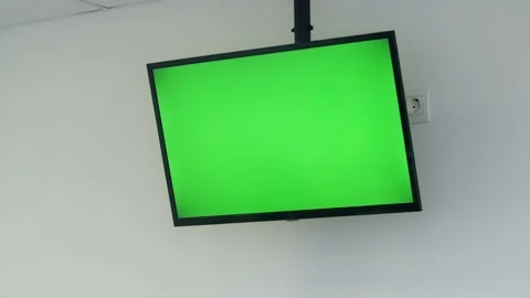 Flat screen TV with green screen. Chroma... | Stock Video | Pond5