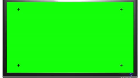 Flat TV Screen - Green screen + Track ma... | Stock Video | Pond5