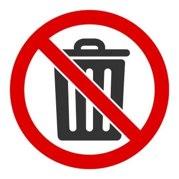 Flat Vector No Dustbin Icon Stock Illustration 122505904