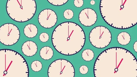 Flat white clocks different size with mo... | Stock Video | Pond5