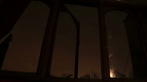 Flat Window Time Lapse Looking Out to Cl... | Stock Video | Pond5