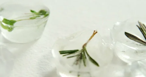 Flavored ice cubes with spices 4k | Stock Video | Pond5