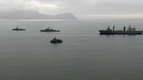 Fleet Of Peruvian Naval Ships On Callao ... | Stock Video | Pond5