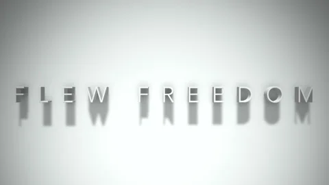 flew freedom 3D title animation white te... | Stock Video | Pond5