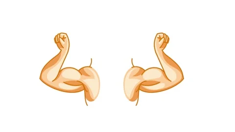Flexing biceps animation on white and gr... | Stock Video | Pond5