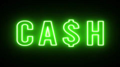 Flickering Green Neon Cash Sign | Stock Video | Pond5