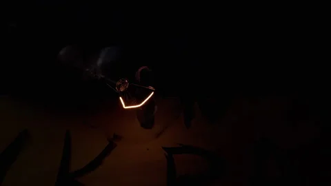 Flickering Lamp Lights Up over a Drawing... | Stock Video | Pond5