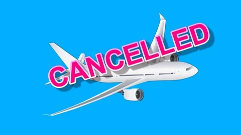 FLIGHT CANCELLED WiTH TEXT ANIMATION 4K | Stock Video | Pond5
