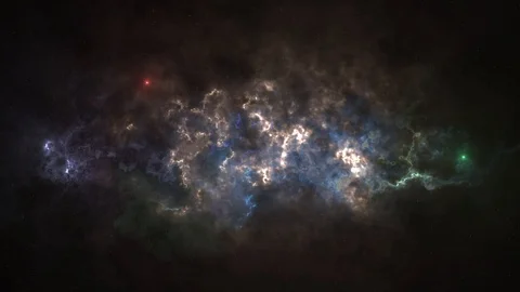 flight in deep space, stars and nebulae,... | Stock Video | Pond5