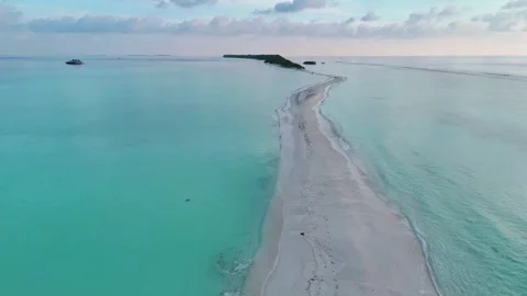 Flight on the infinite sand bank of Dhig... | Stock Video | Pond5