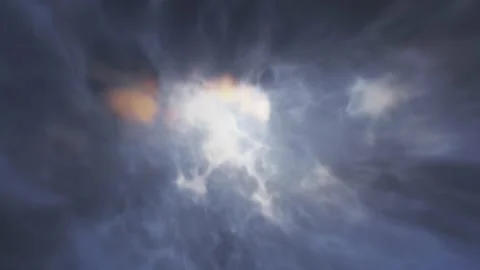 Flight inside tunnel of clouds. Looping ... | Stock Video | Pond5