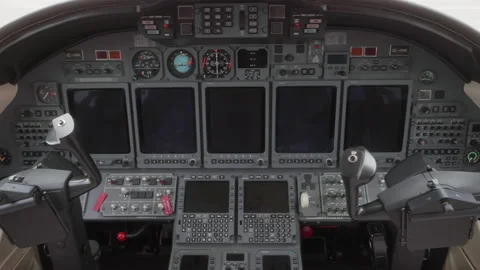 Flight instruments cockpit interior. Das... | Stock Video | Pond5