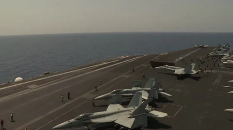 flight operations aboard the aircraft ca... | Stock Video | Pond5