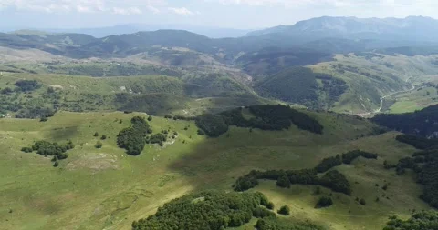 Flight top down above green field river ... | Stock Video | Pond5