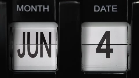 flip calendar with date change from four... | Stock Video | Pond5
