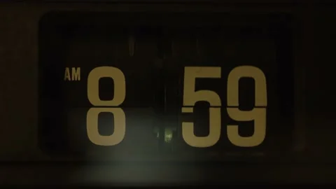 Flip Clock. Flipping 9 am. Vintage Clock... | Stock Video | Pond5
