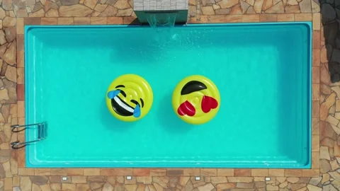 Float smile emoji emoticon icon buoy at ... | Stock Video | Pond5