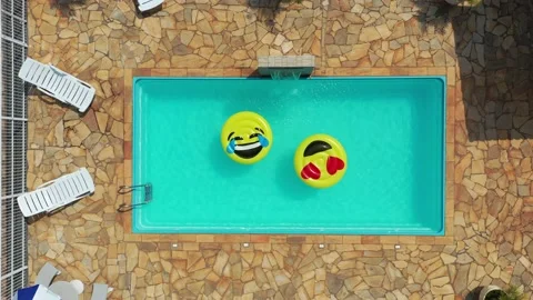 Float smile emoji emoticon icon buoy at ... | Stock Video | Pond5