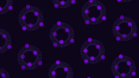 Floating blue circle pattern on black ba... | Stock Video | Pond5