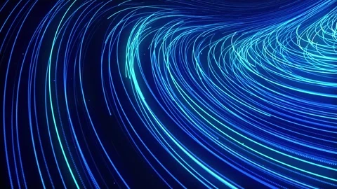 Floating blue glowing particles trails b... | Stock Video | Pond5