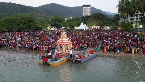 Floating chariot ritual is involves the ... | Stock Video | Pond5