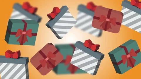 Floating Christmas gift boxes with festi... | Stock Video | Pond5