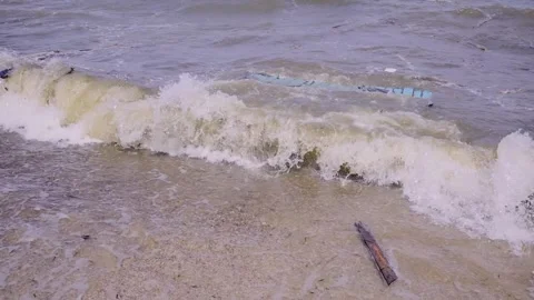 Floating debris has reached Black Sea be... | Stock Video | Pond5