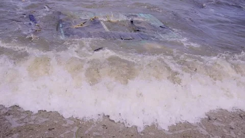 Floating debris has reached Black Sea be... | Stock Video | Pond5