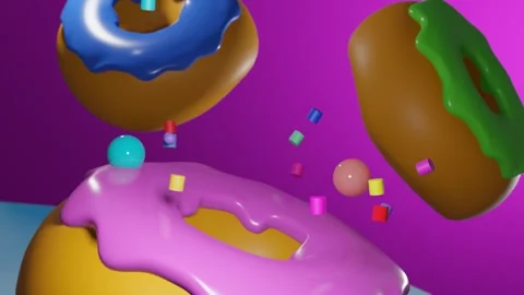 Floating Doughnut Animation Composed in ... | Stock Video | Pond5