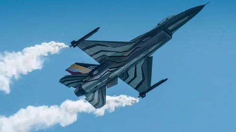 Floating fighter jet cinemagraph plotagr... | Stock Video | Pond5