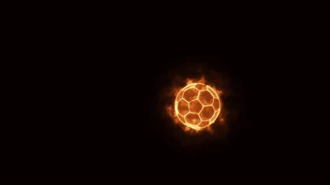 floating foot ball icon fire effect gree... | Stock Video | Pond5