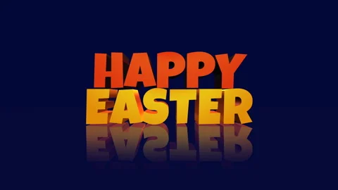 Floating Happy Easter in orange on blue ... | Stock Video | Pond5