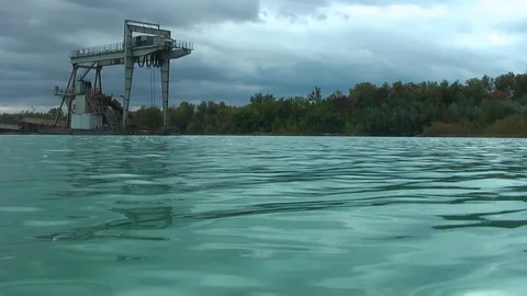 Floating installation for the extraction... | Stock Video | Pond5