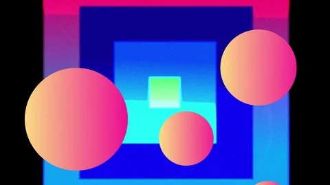 Floating orange spheres over colourful s... | Stock Video | Pond5