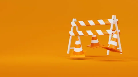 Floating orange Traffic cones and barrie... | Stock Video | Pond5
