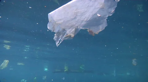 Floating plastic, underwater, marine pol... | Stock Video | Pond5