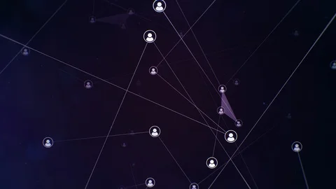 Floating Profile Pictures on Dark Purple... | Stock Video | Pond5