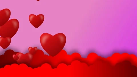 floating red heart love animation | Stock Video | Pond5