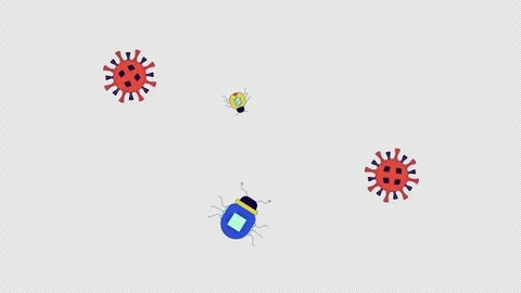 Floating virus computer bugs line 2D obj... | Stock Video | Pond5