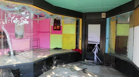 Flood Damaged Storefront | Stock Video | Pond5