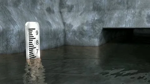 Flood meter rising animation, disaster, ... | Stock Video | Pond5