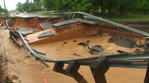 Flooding from record rainfall collapses ... | Stock Video | Pond5